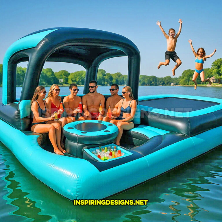 These Inflatable Party Floats Have Built-in Trampolines