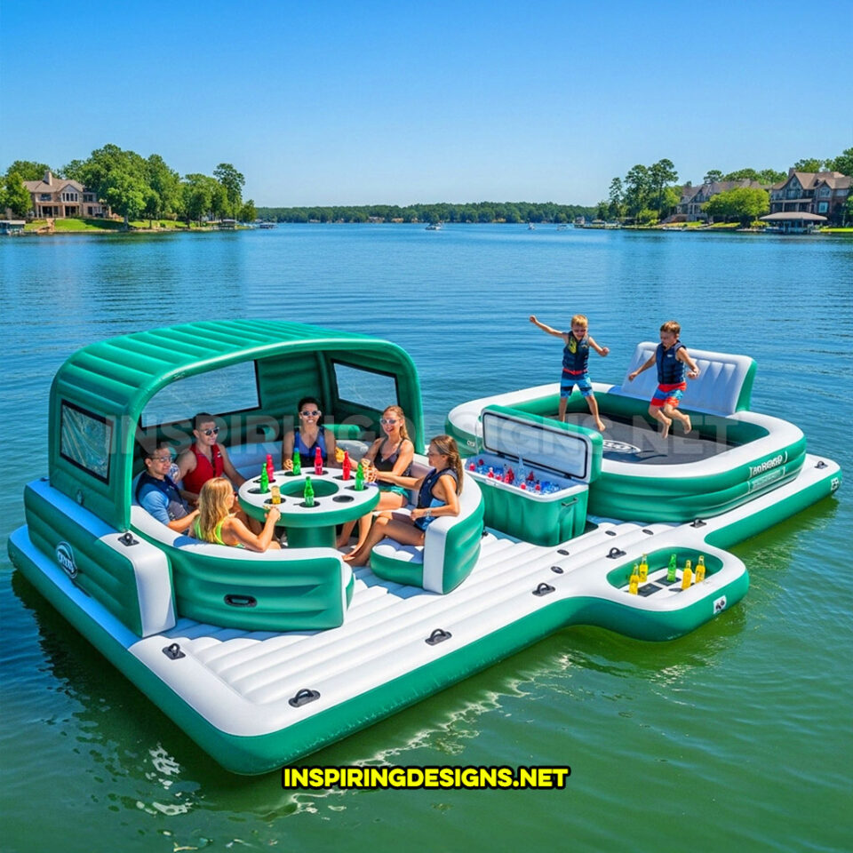 These Inflatable Party Floats Have Built-in Trampolines