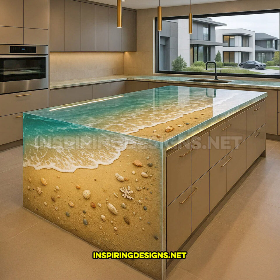 These Beach Countertops Feature Real Sand With Actual Flowing Water