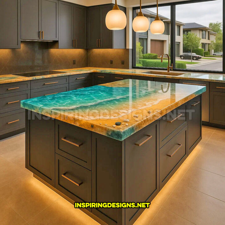 These Beach Countertops Feature Real Sand With Actual Flowing Water