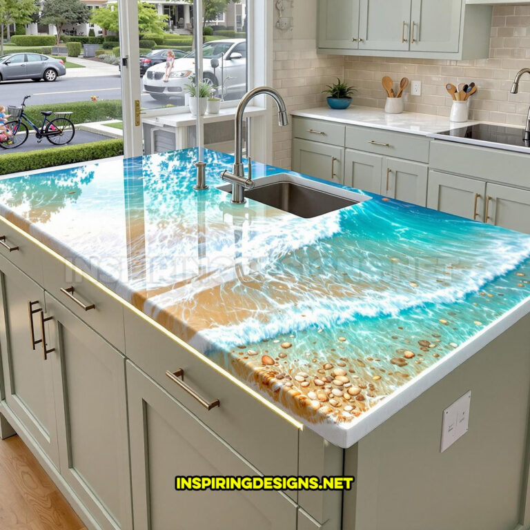 These Beach Countertops Feature Real Sand With Actual Flowing Water