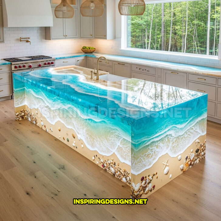 These Beach Countertops Feature Real Sand With Actual Flowing Water