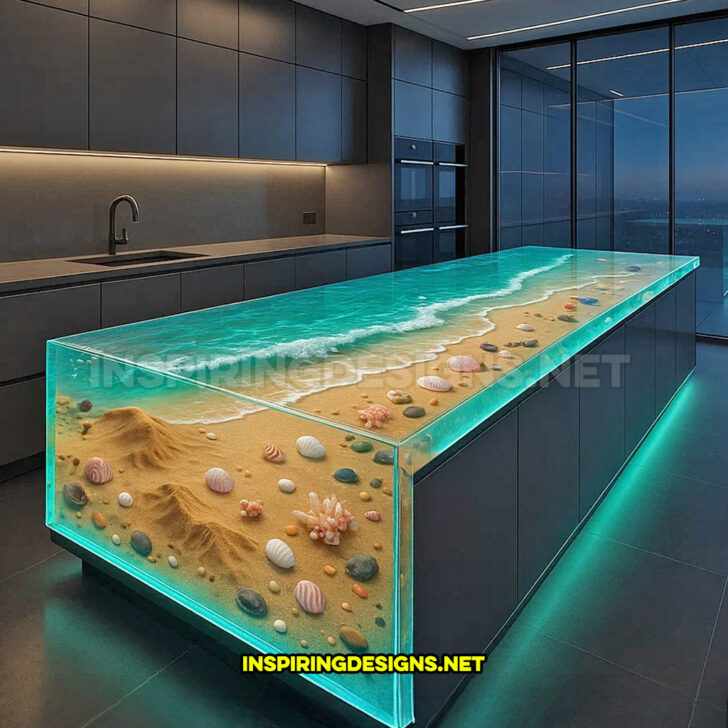 These Beach Countertops Feature Real Sand With Actual Flowing Water