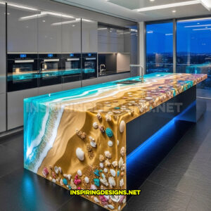 These Beach Countertops Feature Real Sand With Actual Flowing Water