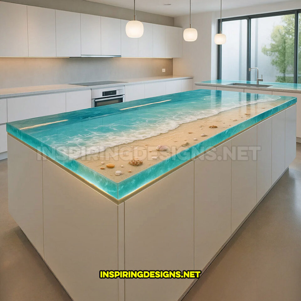 These Beach Countertops Feature Real Sand With Actual Flowing Water