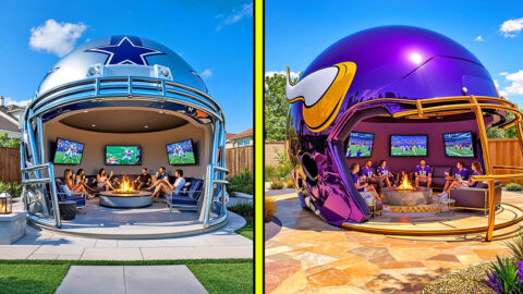 These Football Helmet Gazebos Are Big, Bold, and Built for Sundays