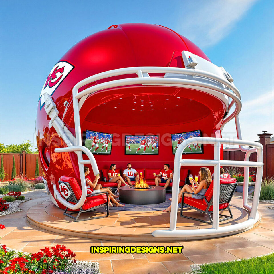 These Football Helmet Gazebos Are Big, Bold, and Built for Sundays