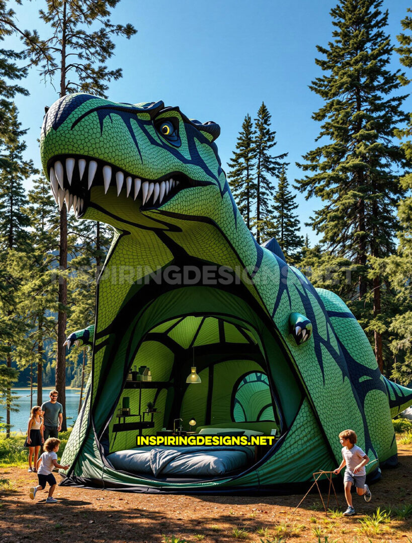 These Giant Dinosaur Camping Tents Will Make You the Apex Camper