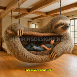 These Giant Sloth Swing Loungers Turn Nap Time Into a Cozy Jungle Retreat