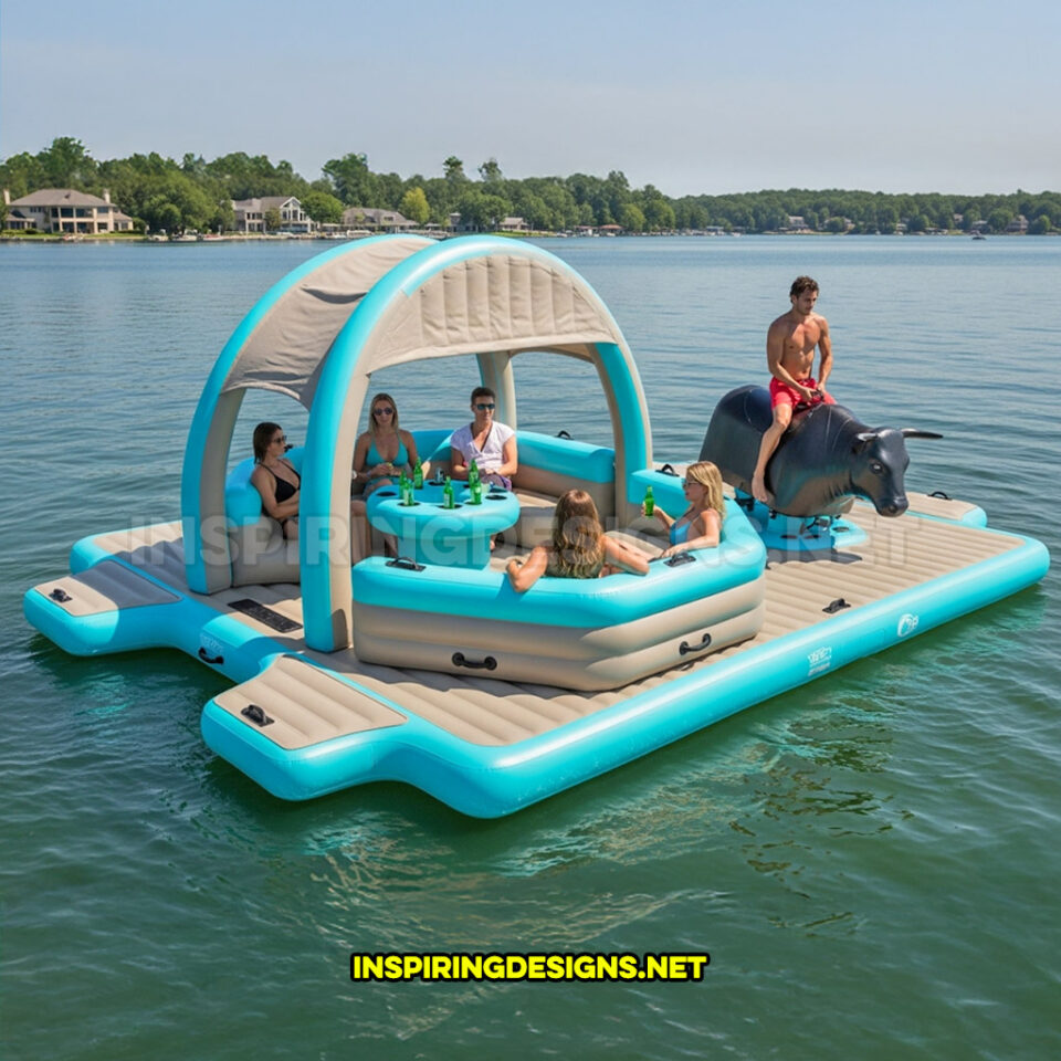 These Inflatable Mechanical Bull Lake Floats Turn Summer Parties Into ...