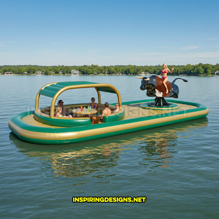 These Inflatable Mechanical Bull Lake Floats Turn Summer Parties Into ...