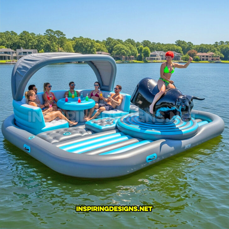 These Inflatable Mechanical Bull Lake Floats Turn Summer Parties Into ...