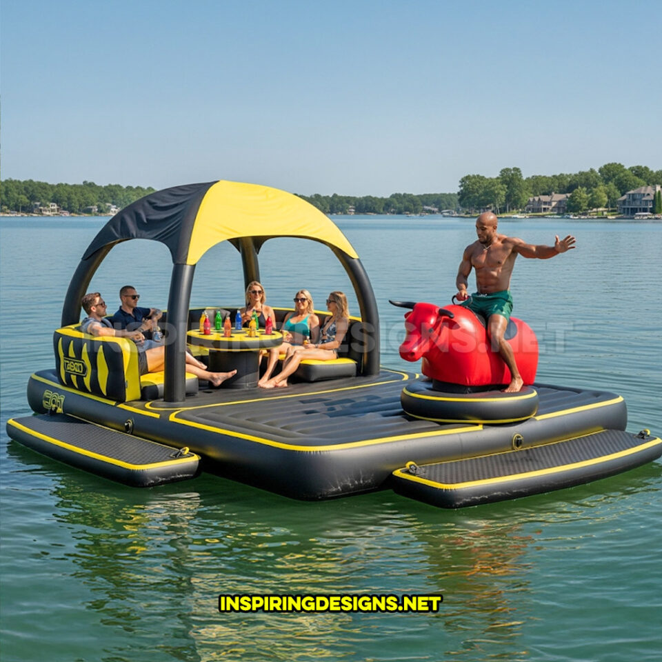 These Inflatable Mechanical Bull Lake Floats Turn Summer Parties Into ...