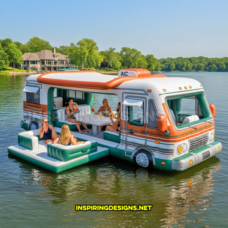 These Inflatable RV Lake Floats Bring Road Trip Energy to Open Water