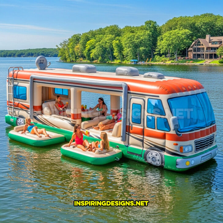 These Inflatable RV Lake Floats Bring Road Trip Energy to Open Water