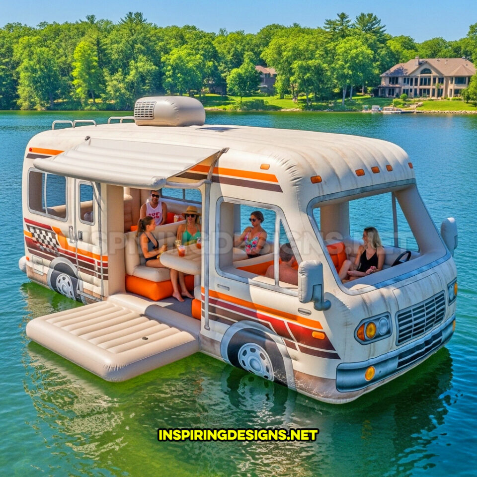 These Inflatable RV Lake Floats Bring Road Trip Energy to Open Water