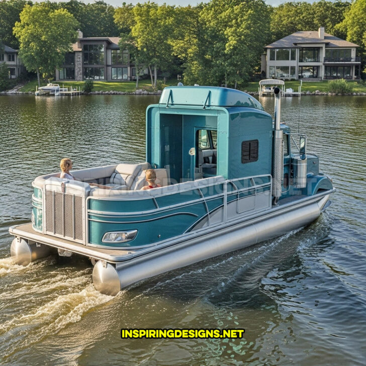 These Semi-Truck Pontoon Boats Turn Every Lake into a Highway of Fun