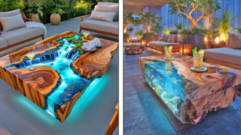 Epoxy Scene Patio Tables