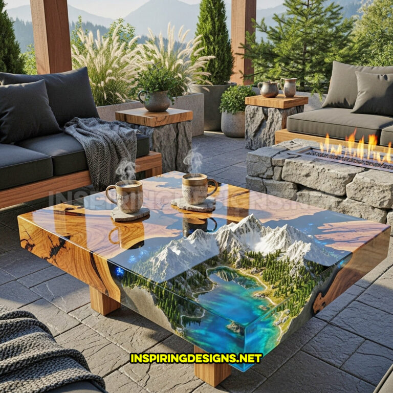 Epoxy Scene Patio Tables