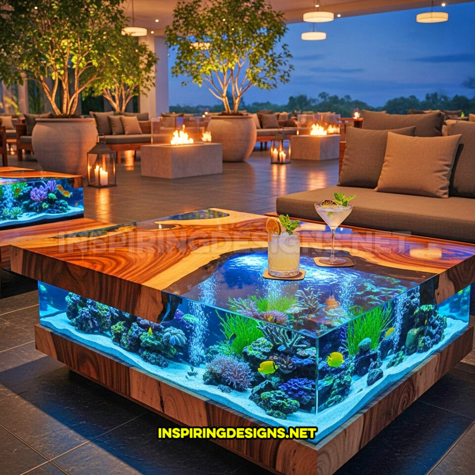Epoxy Scene Patio Tables
