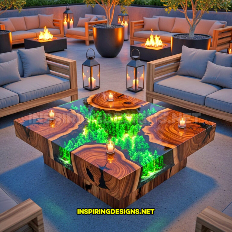 Epoxy Scene Patio Tables