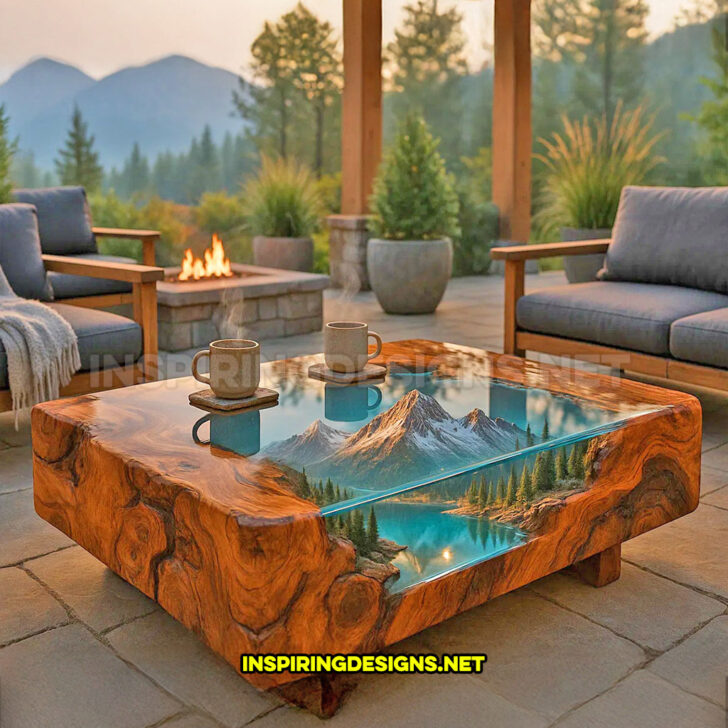 Epoxy Scene Patio Tables