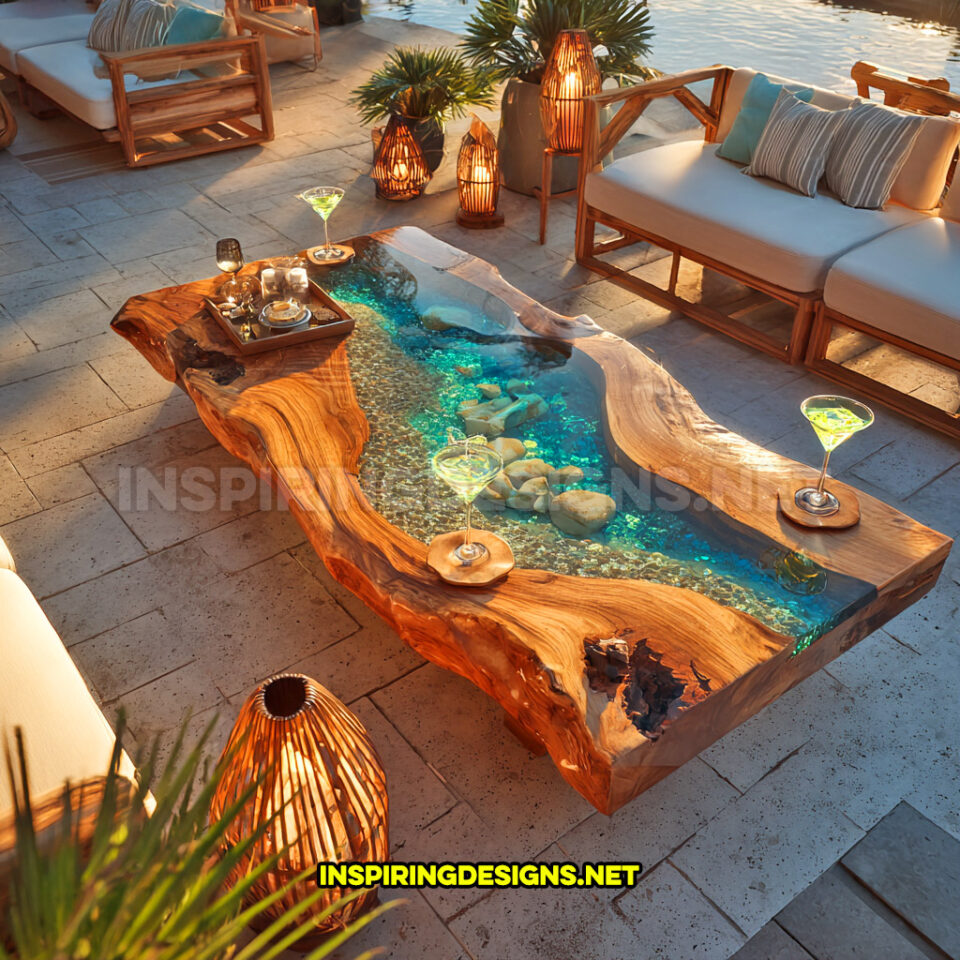 Epoxy Scene Patio Tables