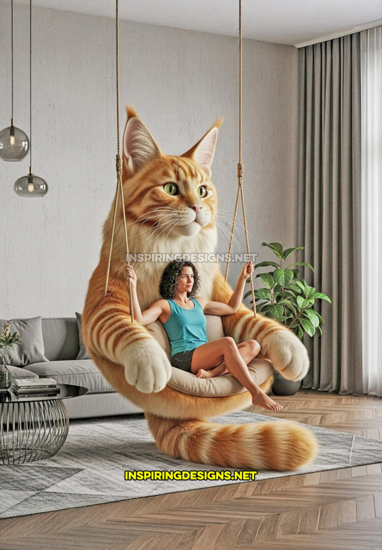 These Giant Cat Swings Are What Your Living Room’s Been Meowing For