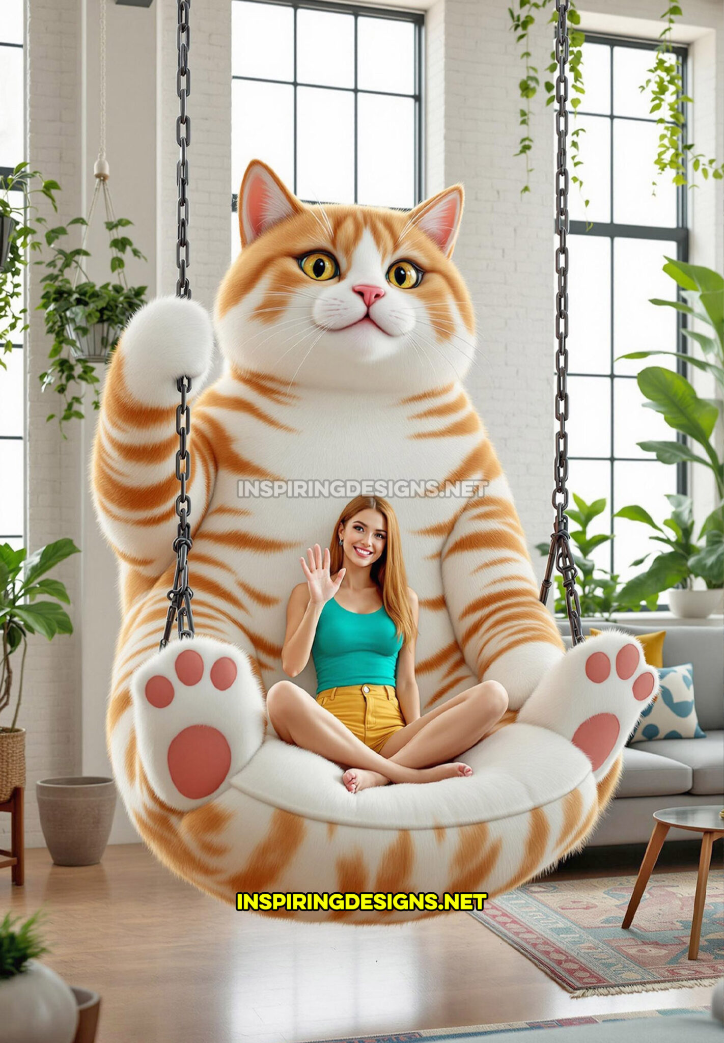 These Giant Cat Swings Are What Your Living Room’s Been Meowing For