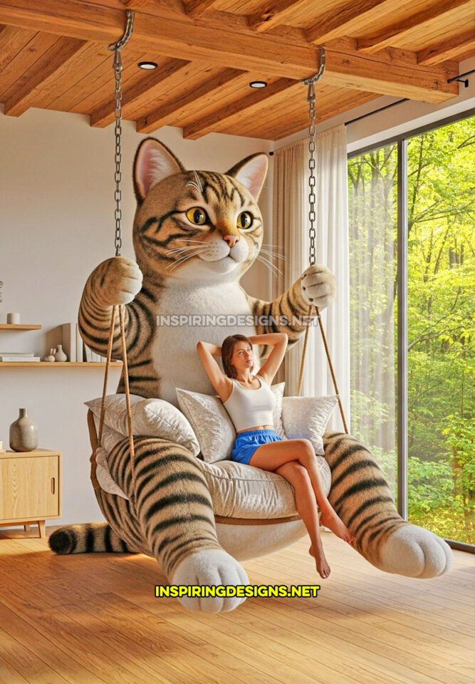 These Giant Cat Swings Are What Your Living Room’s Been Meowing For