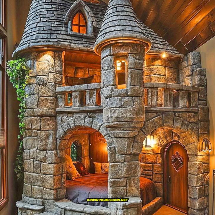 These Castle Bunk Beds With Stairs Turn Kid Rooms Into Medieval Kingdoms