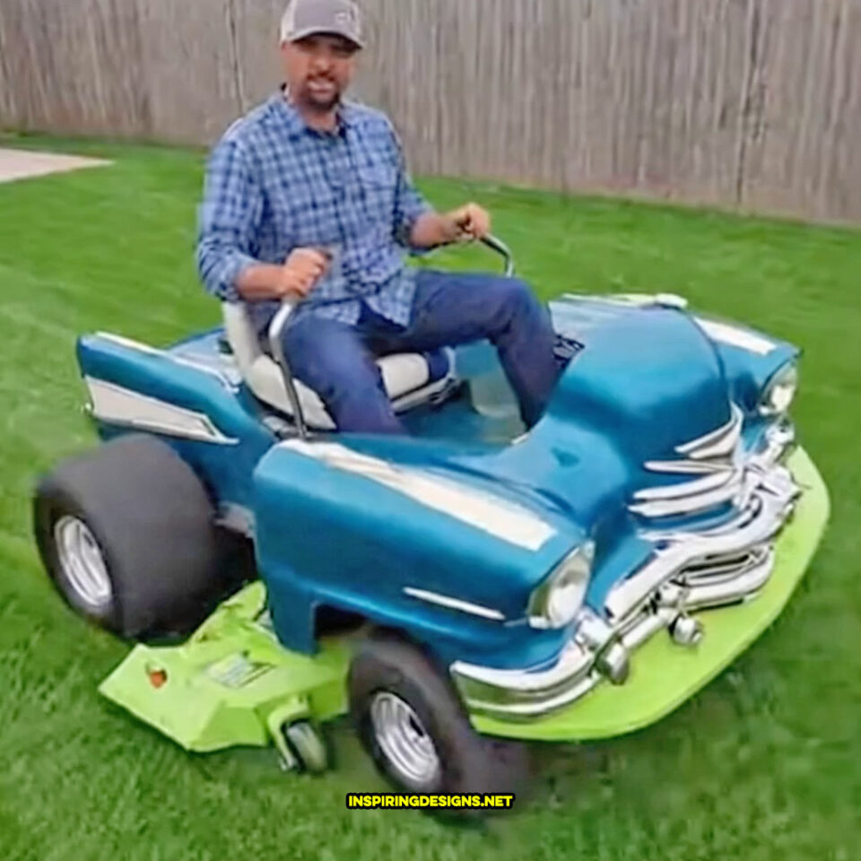 These Classic Car Riding Mowers Turn Yard Work Into a Joyride