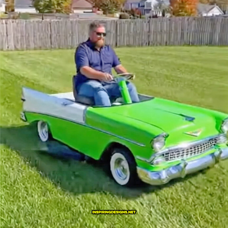 These Classic Car Riding Mowers Turn Yard Work Into a Joyride