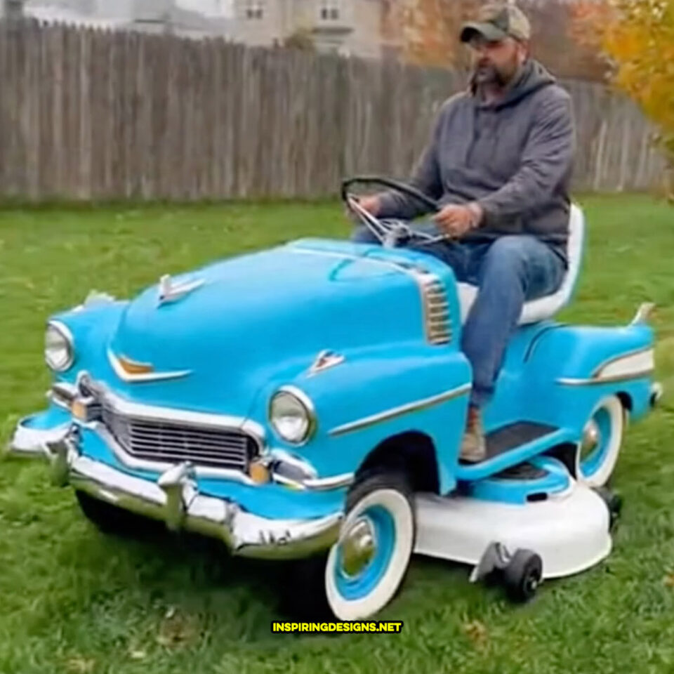 These Classic Car Riding Mowers Turn Yard Work Into a Joyride