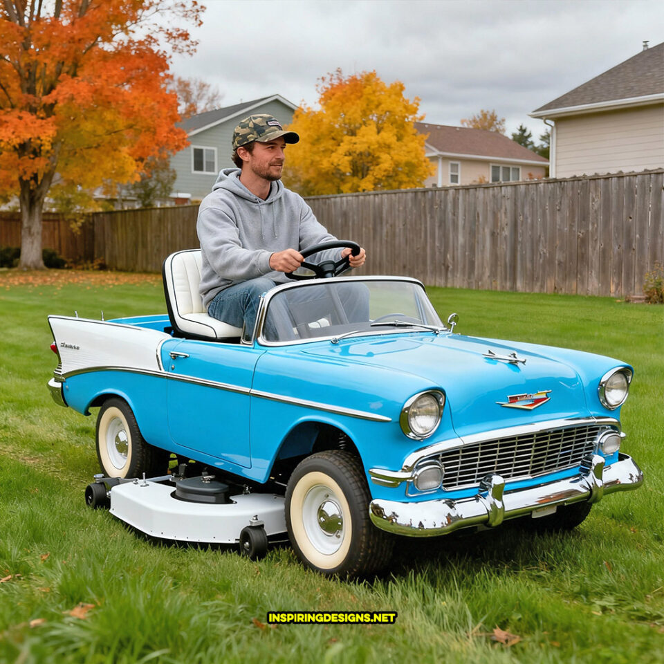 These Classic Car Riding Mowers Turn Yard Work Into a Joyride