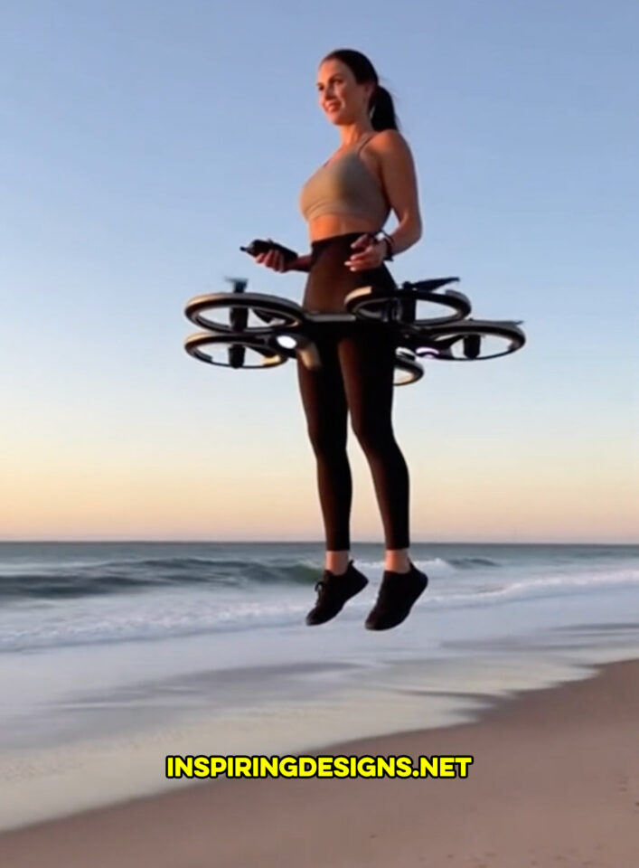 These Waist-Mounted Drones Turn You Into a Human Quadcopter