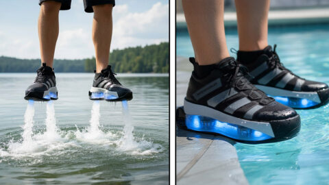 Water Jet Shoes: Jet Powered Sneakers That Let You Walk and Glide on Water
