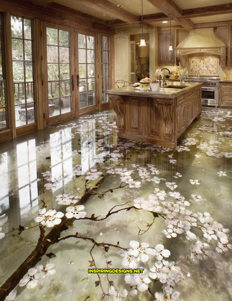 These Epoxy Tree Flooring Designs Turn Your Home Into a Serene Forest