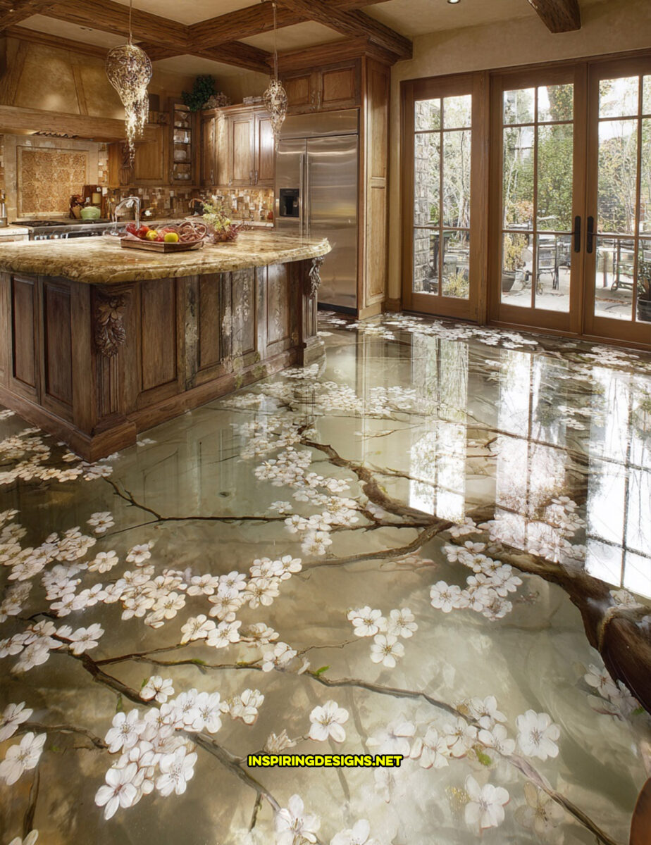 These Epoxy Tree Flooring Designs Turn Your Home Into a Serene Forest