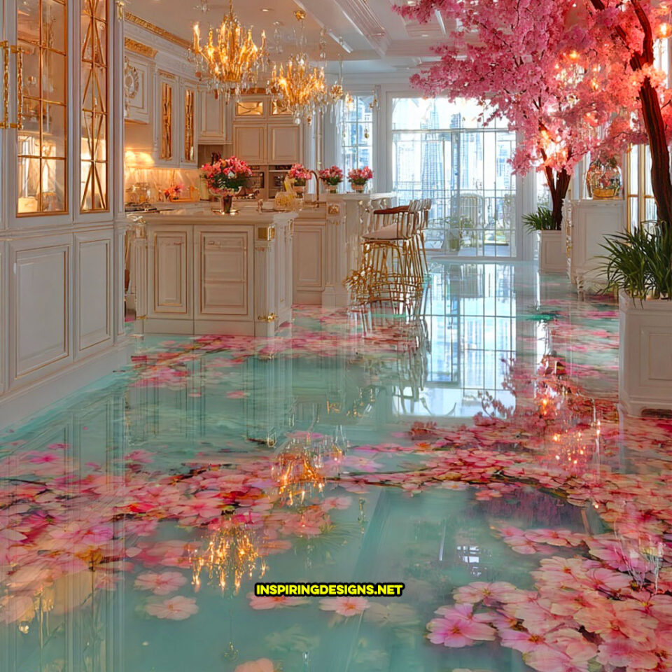 These Epoxy Tree Flooring Designs Turn Your Home Into a Serene Forest
