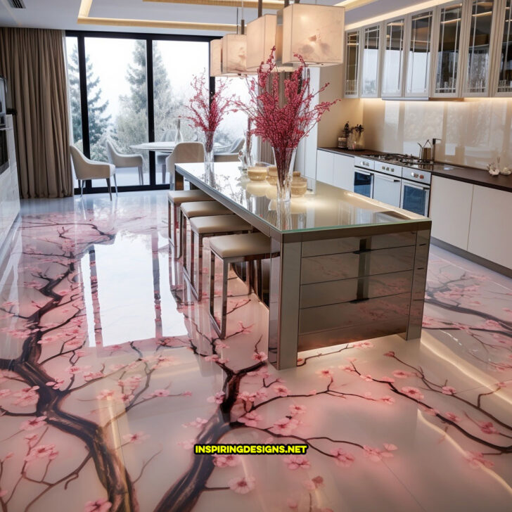 These Epoxy Tree Flooring Designs Turn Your Home Into a Serene Forest