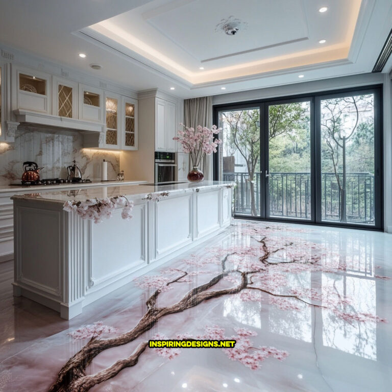 These Epoxy Tree Flooring Designs Turn Your Home Into a Serene Forest