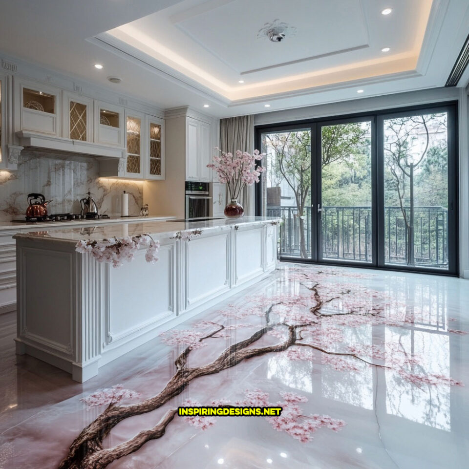 These Epoxy Tree Flooring Designs Turn Your Home Into a Serene Forest