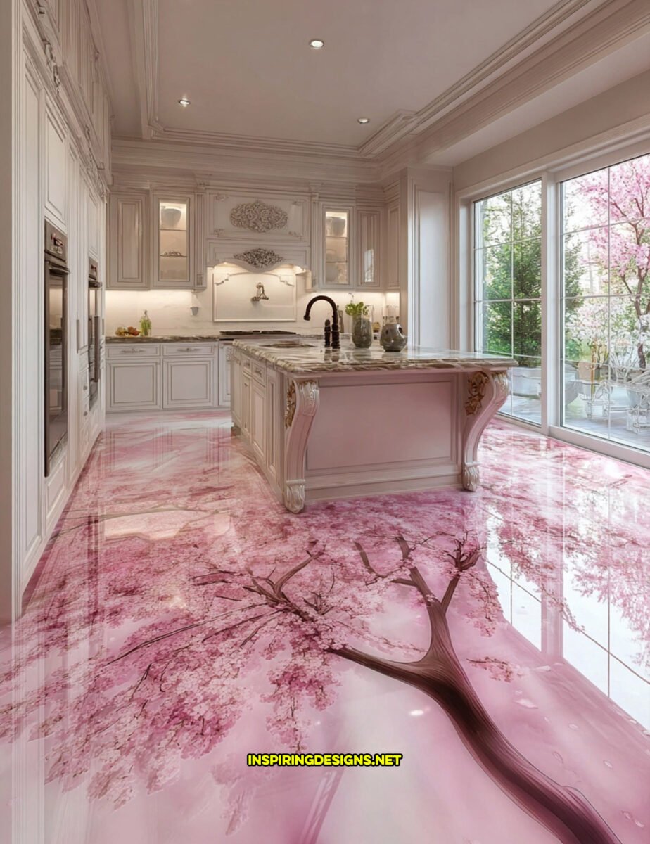 These Epoxy Tree Flooring Designs Turn Your Home Into a Serene Forest
