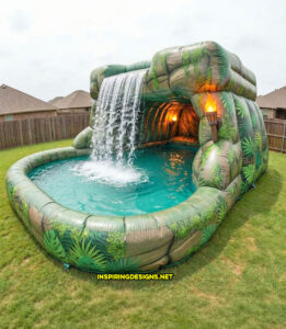 These Inflatable Cave Waterfall Pools Are the Ultimate Summer Backyard Flex