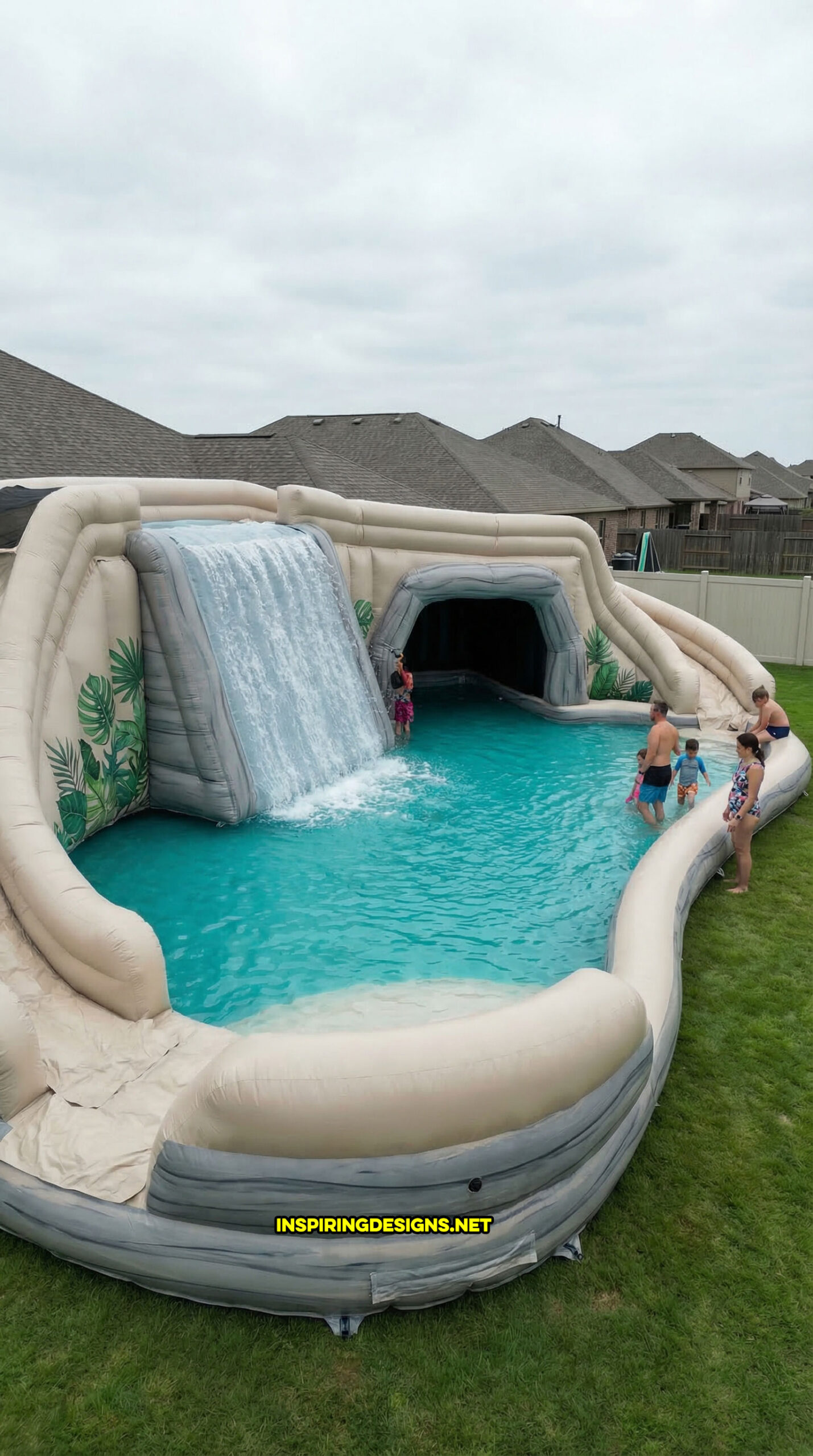 These Inflatable Cave Waterfall Pools Are the Ultimate Summer Backyard Flex