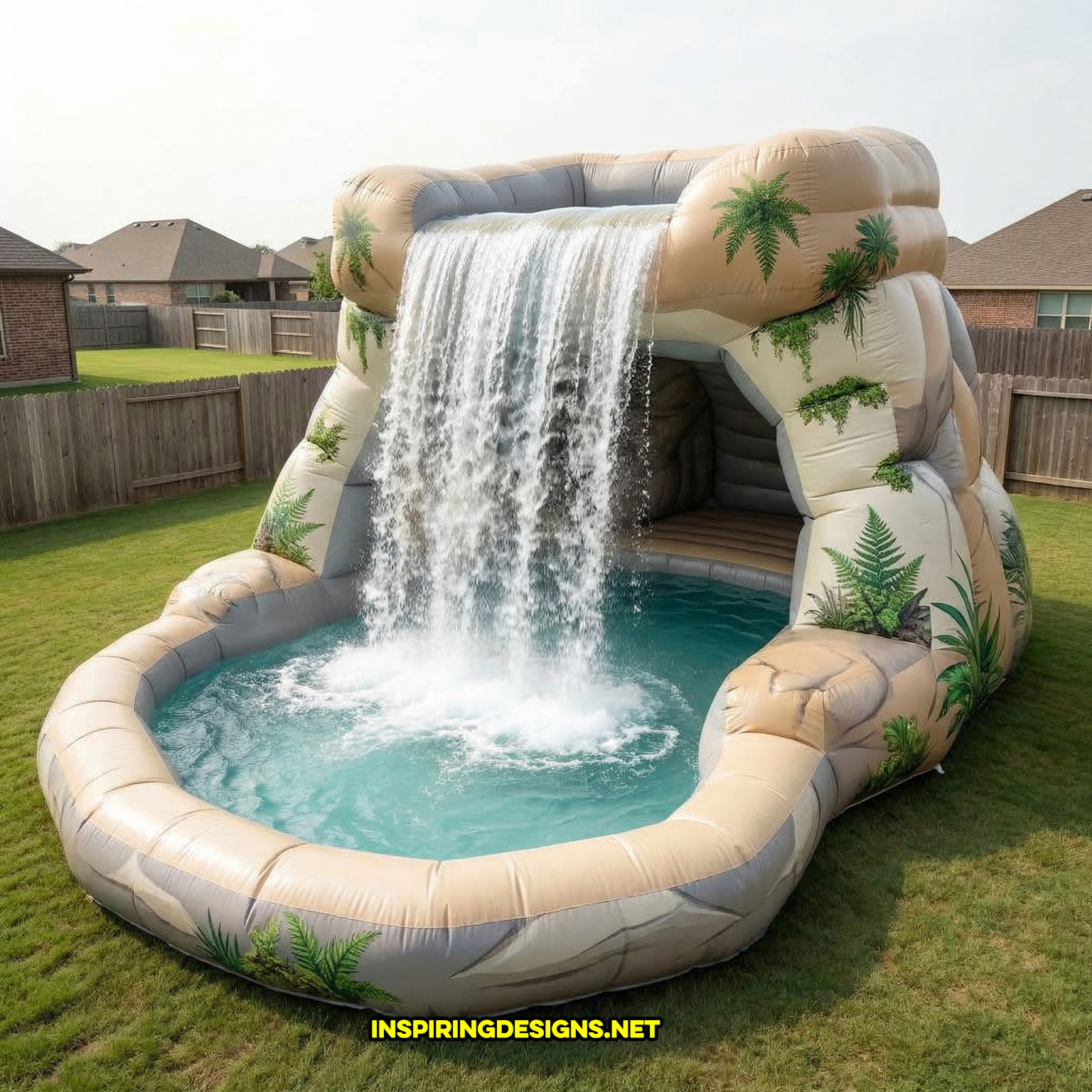 These Inflatable Cave Waterfall Pools Are the Ultimate Summer Backyard Flex