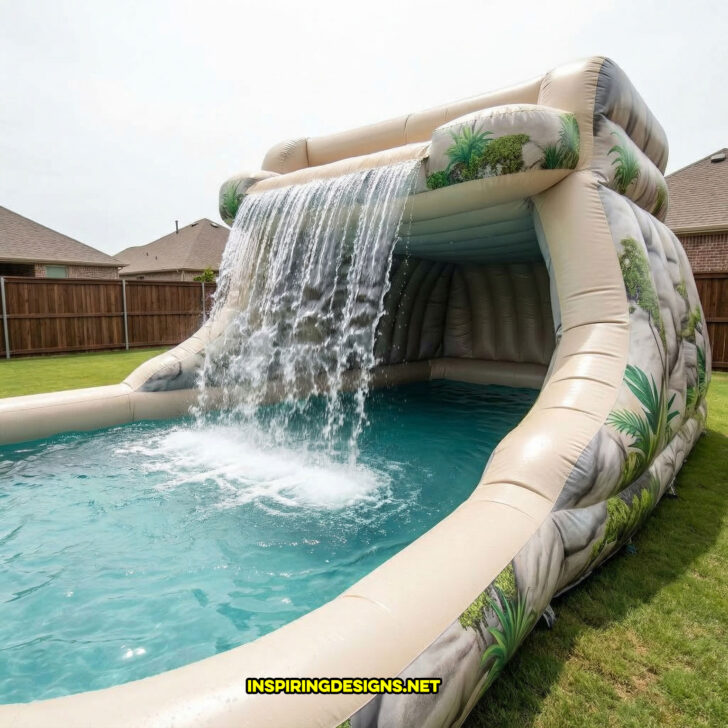 These Inflatable Cave Waterfall Pools Are the Ultimate Summer Backyard Flex