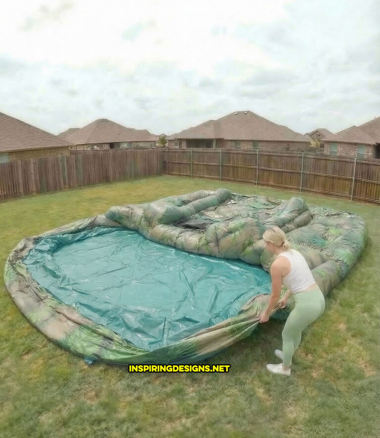 These Inflatable Cave Waterfall Pools Are the Ultimate Summer Backyard Flex