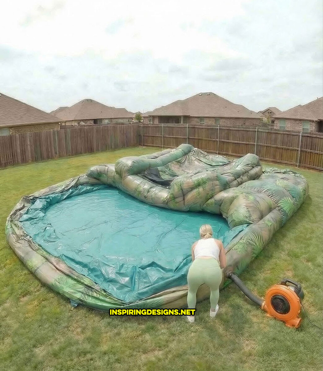 These Inflatable Cave Waterfall Pools Are the Ultimate Summer Backyard Flex